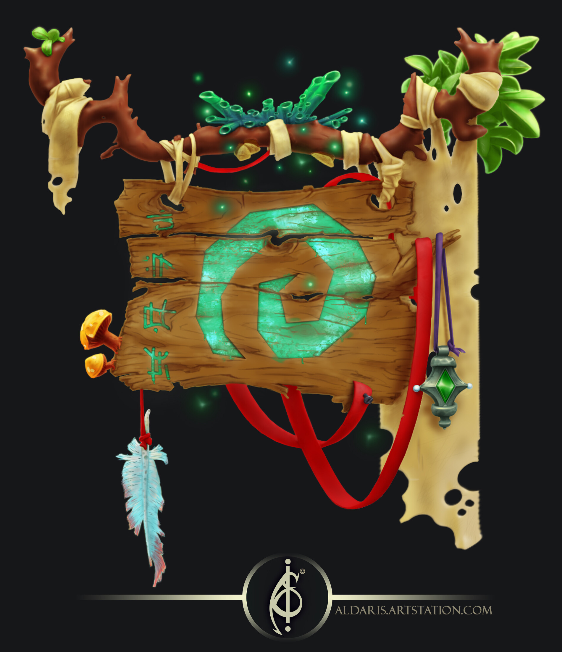 ArtStation - Forest signboard concept
