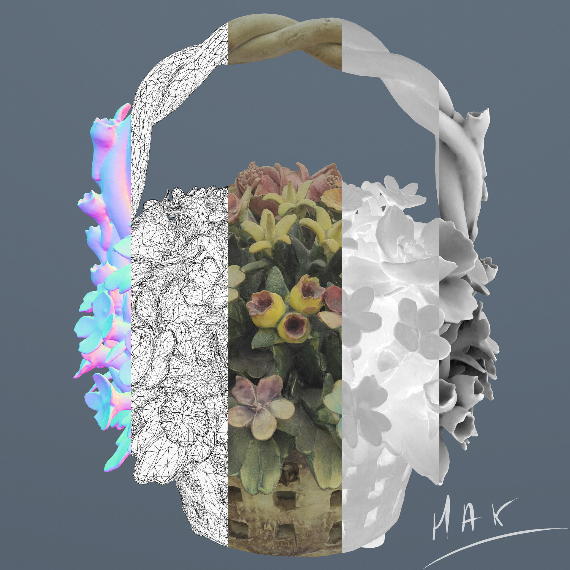 MAKRAM DAOU - Capodimonte porcelain Flowers