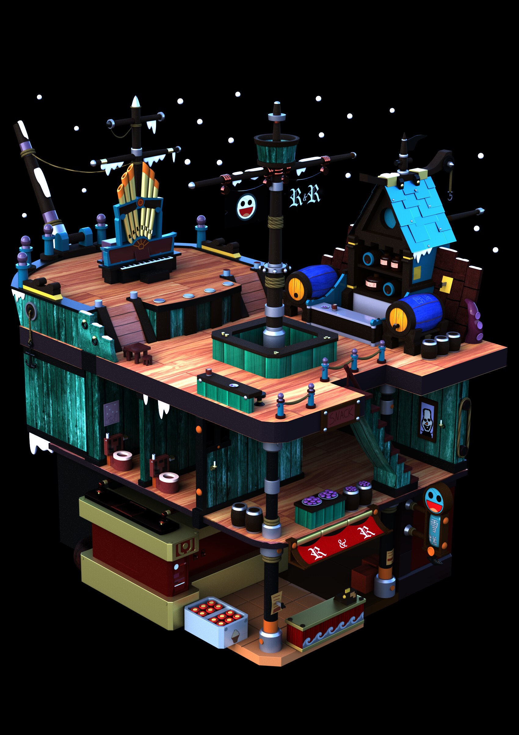 ArtStation - Blackbeard Rum & Raisin IceCream 3D (Texture/Render Pass)