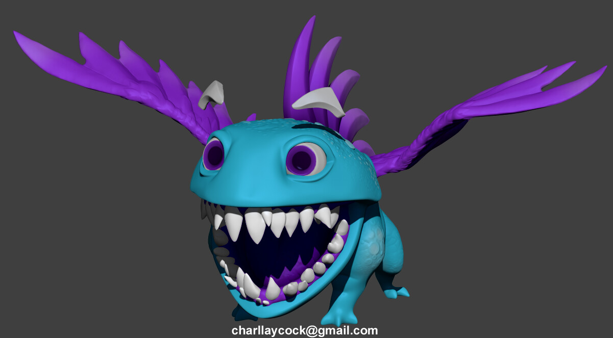 ArtStation - Updated Blue Flying Monster wip