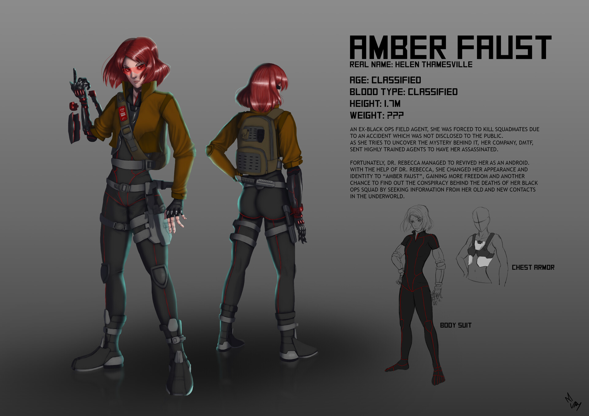 ArtStation - Threat Dissonance, Amber Faust (Character Concept Design)