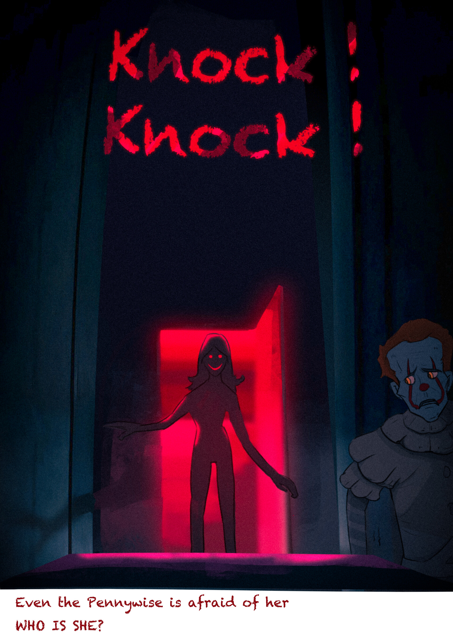 ArtStation - Horror female cover design