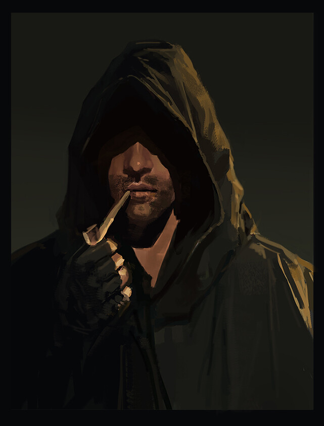 ArtStation - dark face character (Light practice)