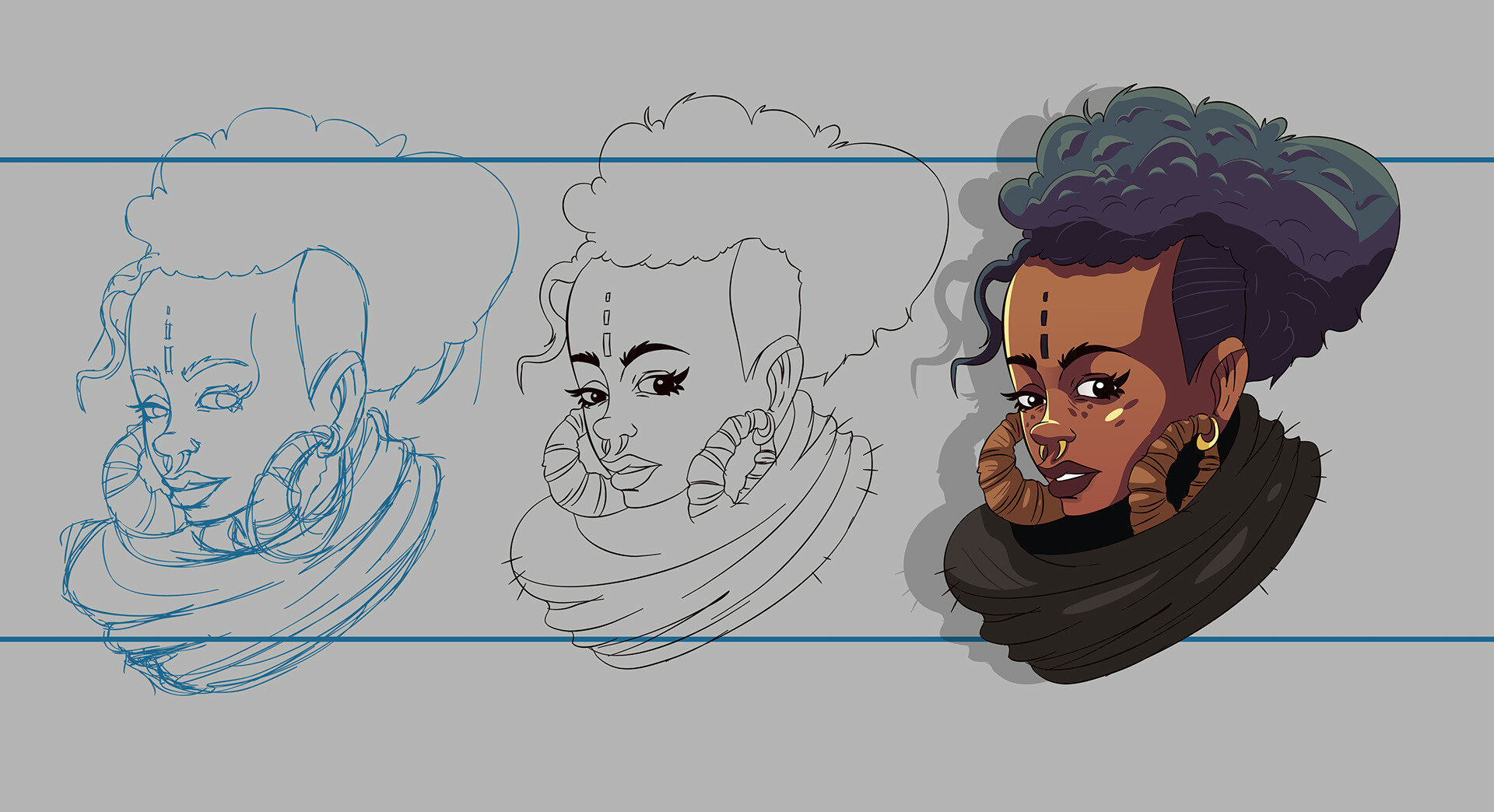 ArtStation - afro girl