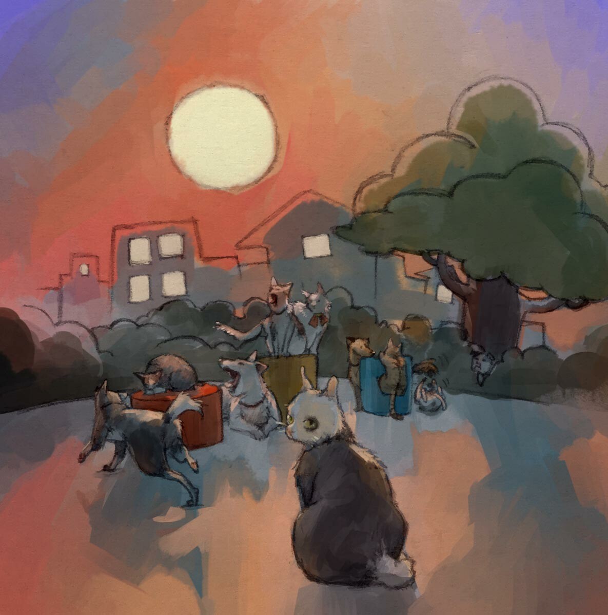 ArtStation - cat's gathering