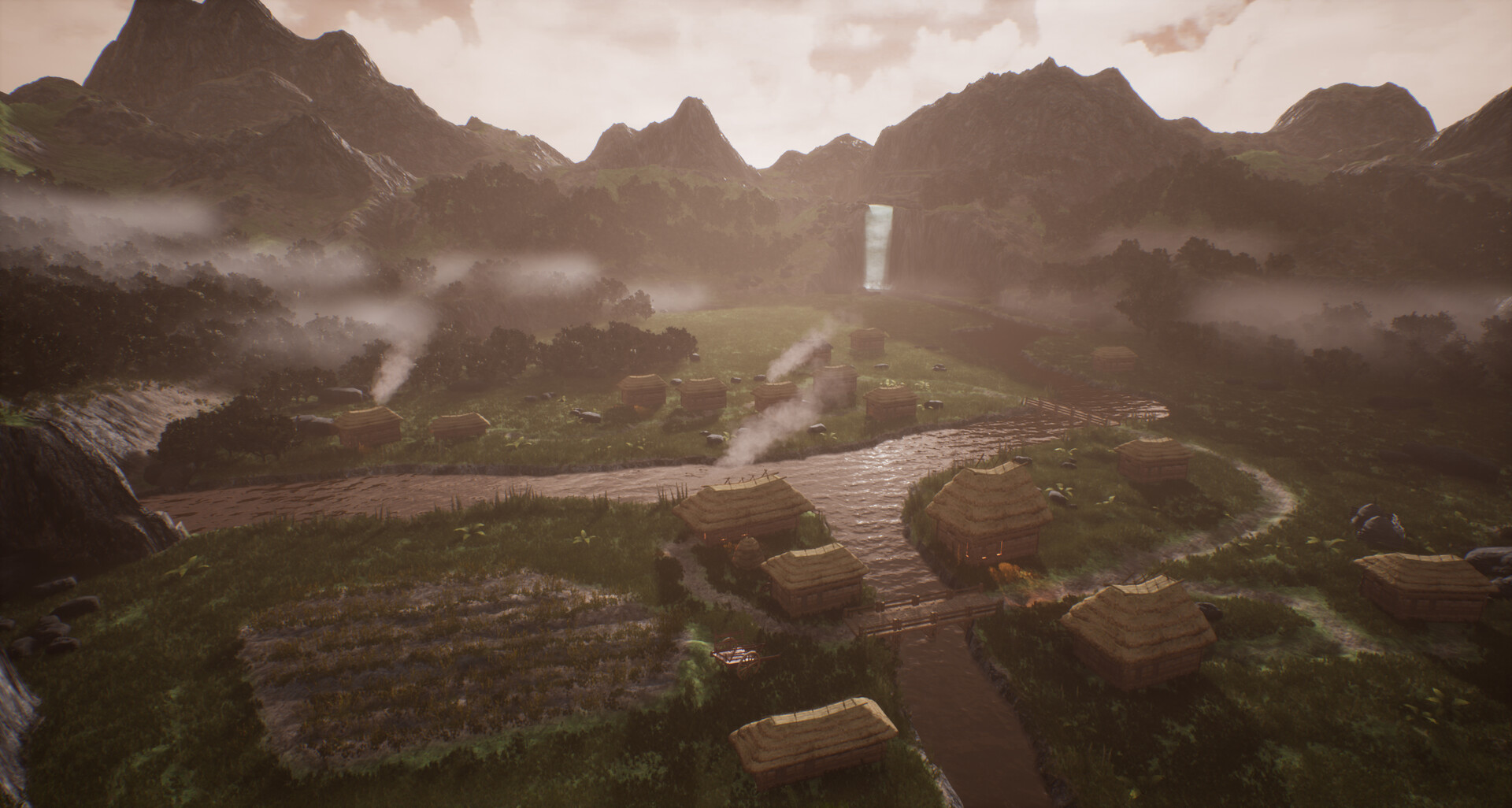 ArtStation - Monster Layer Village Overlook Environment