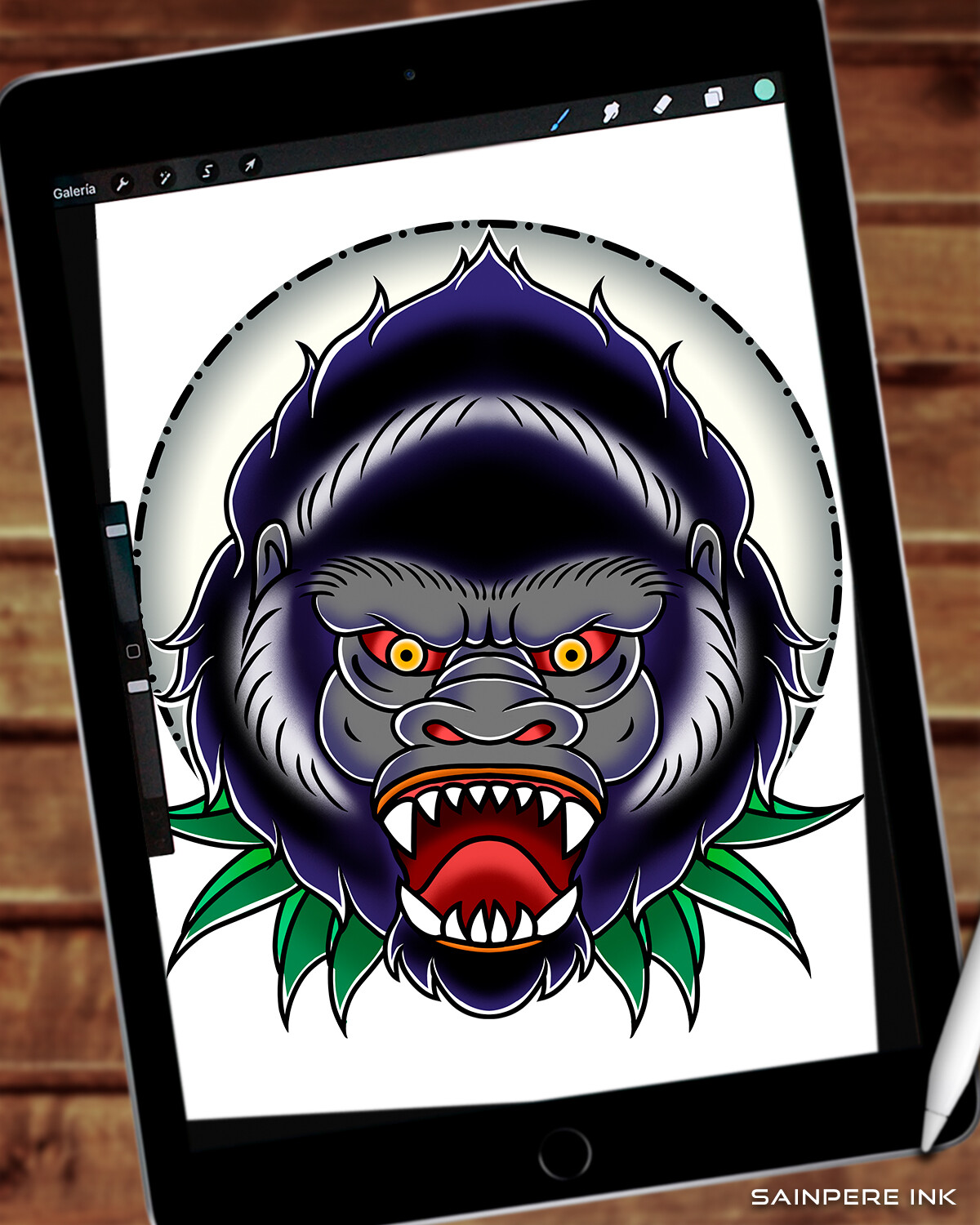 gorilla tattoo flash