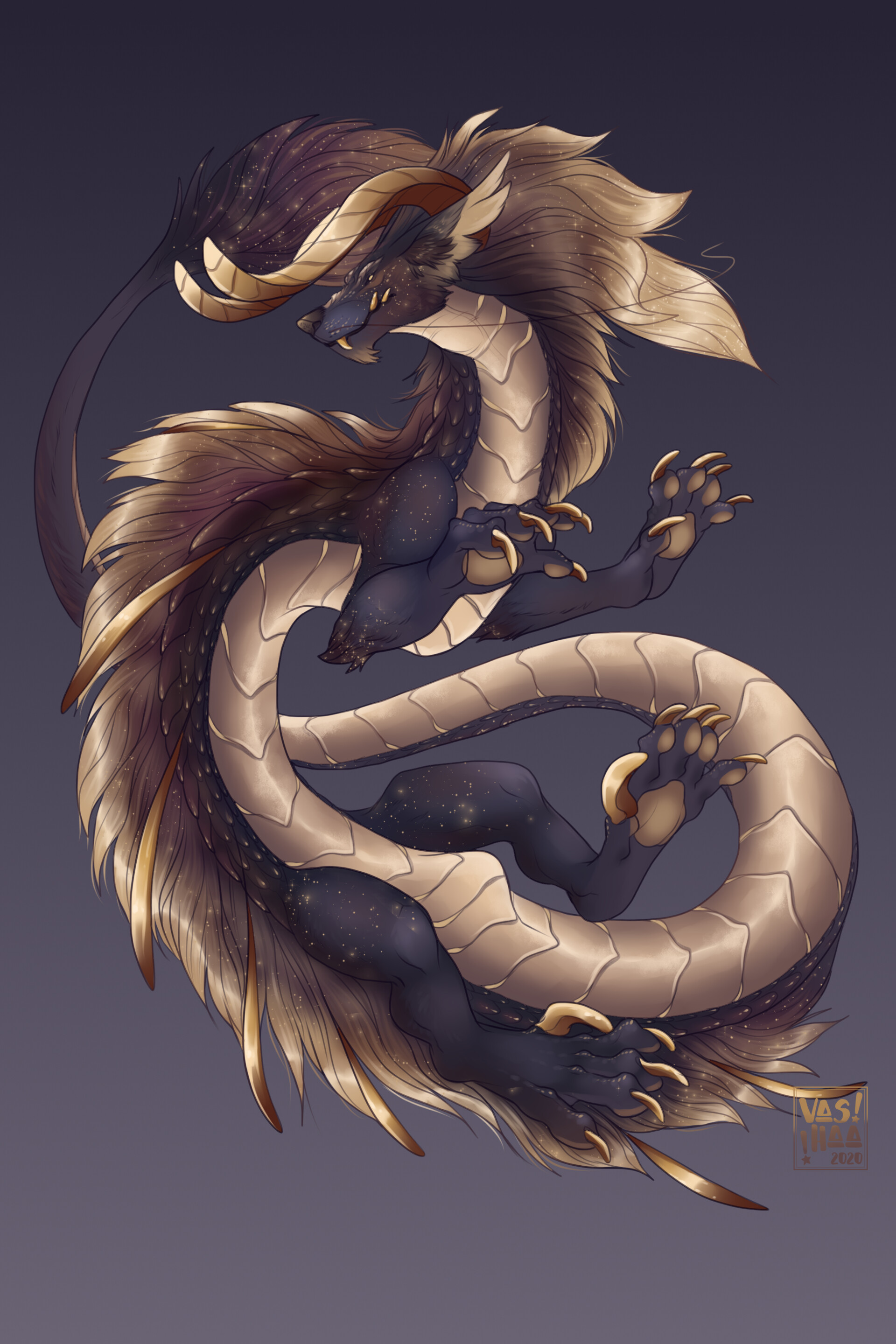 ArtStation - Golden eastern dragon