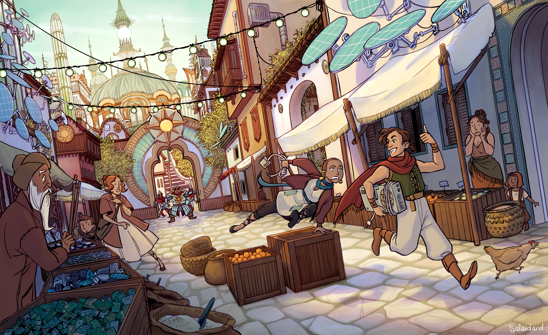 ArtStation - Chase in the Market District