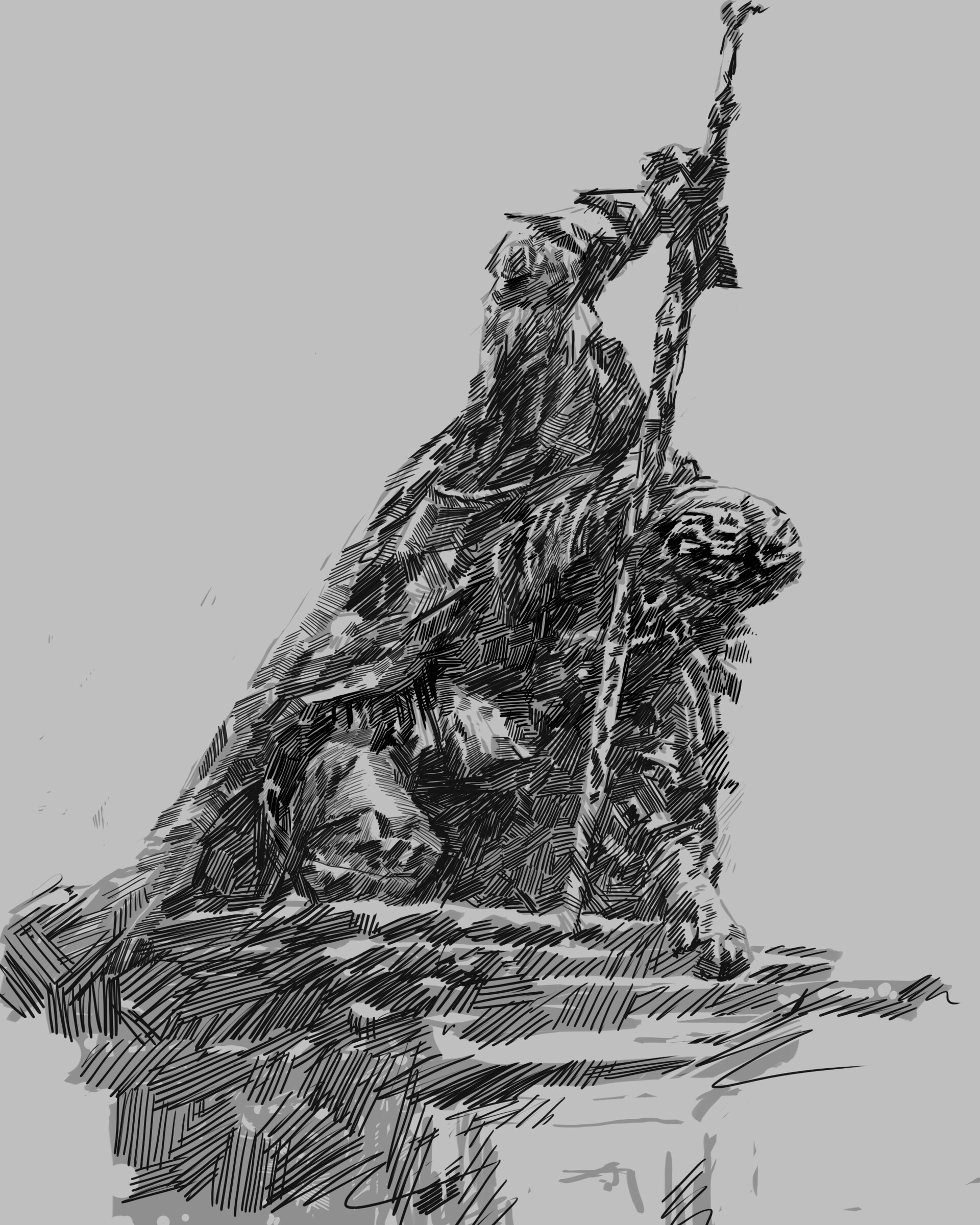 ArtStation - Beheading Knight statue / Ashen One