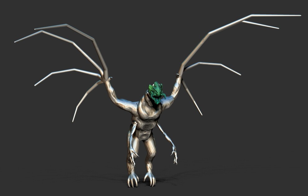 ArtStation - Winged monster model Wip
