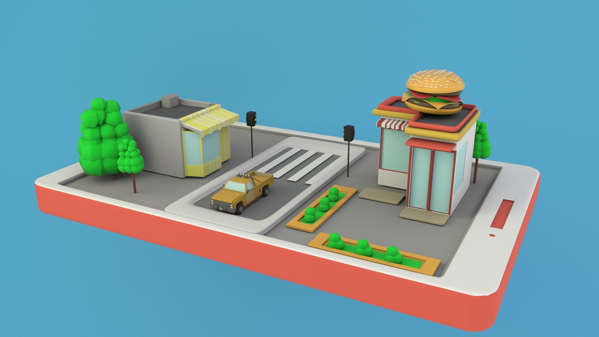 ArtStation - Telephone House, Low Poly