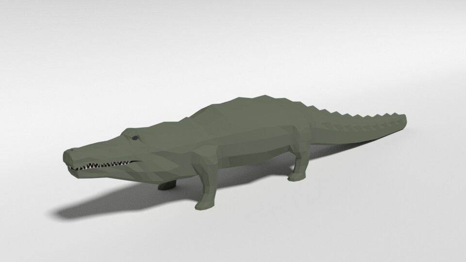 chroma 3D - Low Poly Cartoon Crocodile