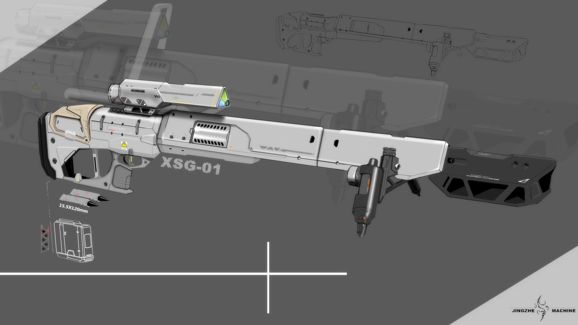 ArtStation - sifi sniper rifle