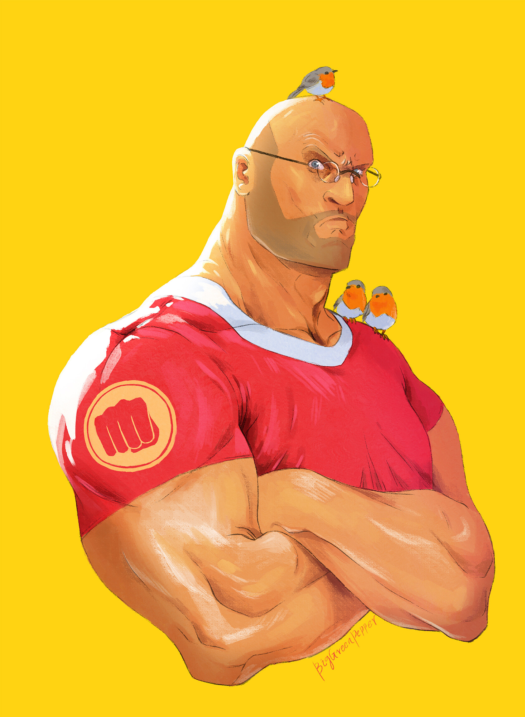 ArtStation - TF2 heavy and bird