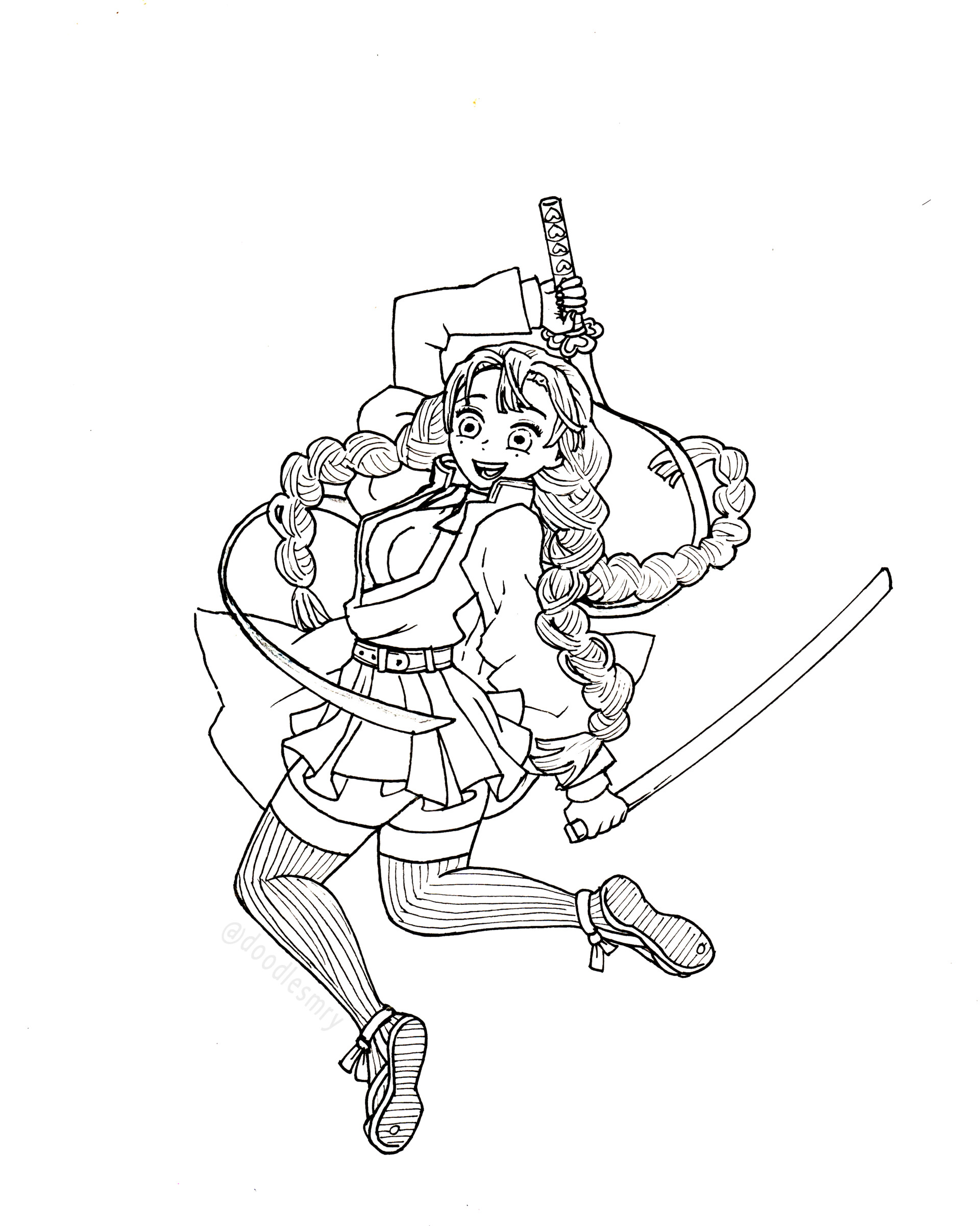 demon slayer mitsuri coloring pages