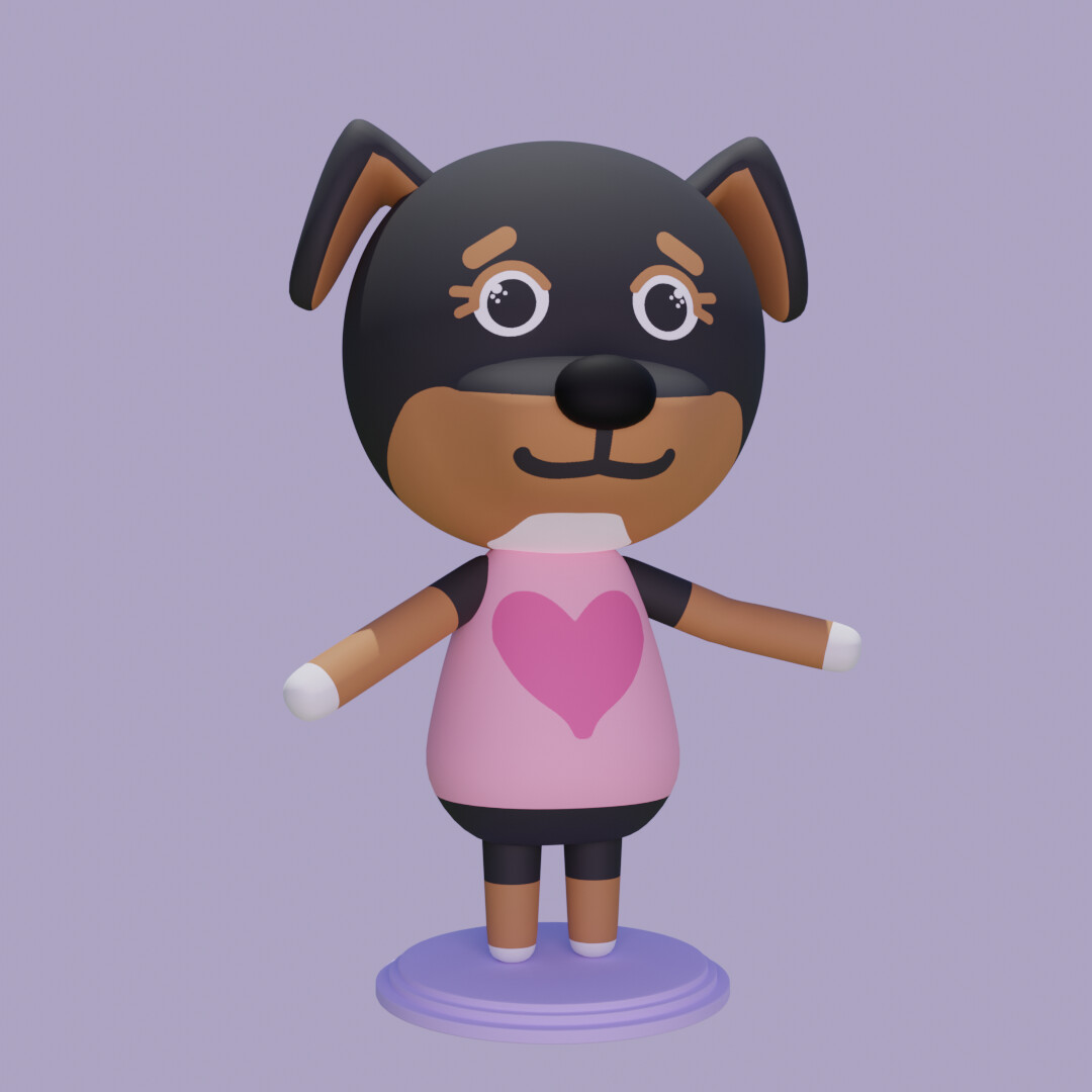 ArtStation - My Dog if she was in Animal Crossing