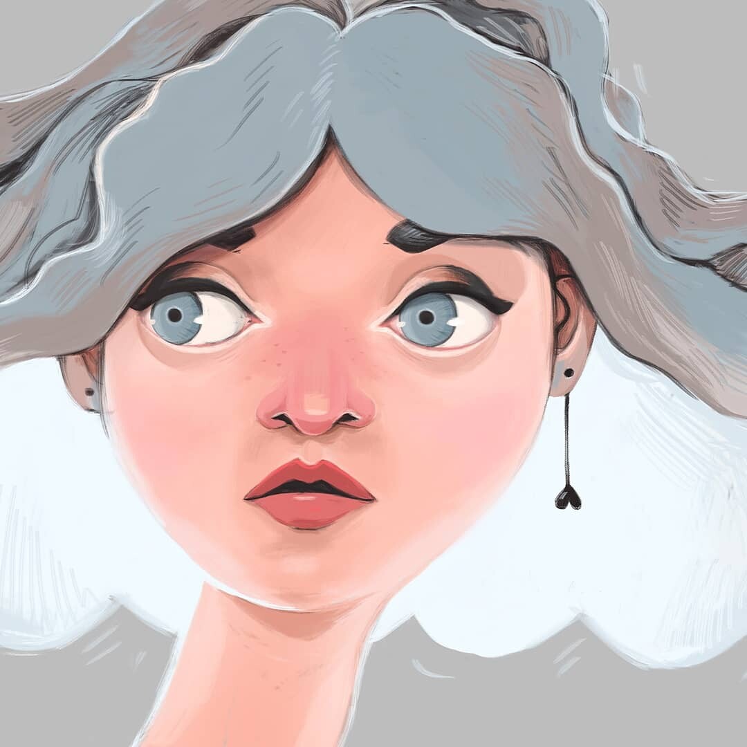 ArtStation - Beauty gray hair