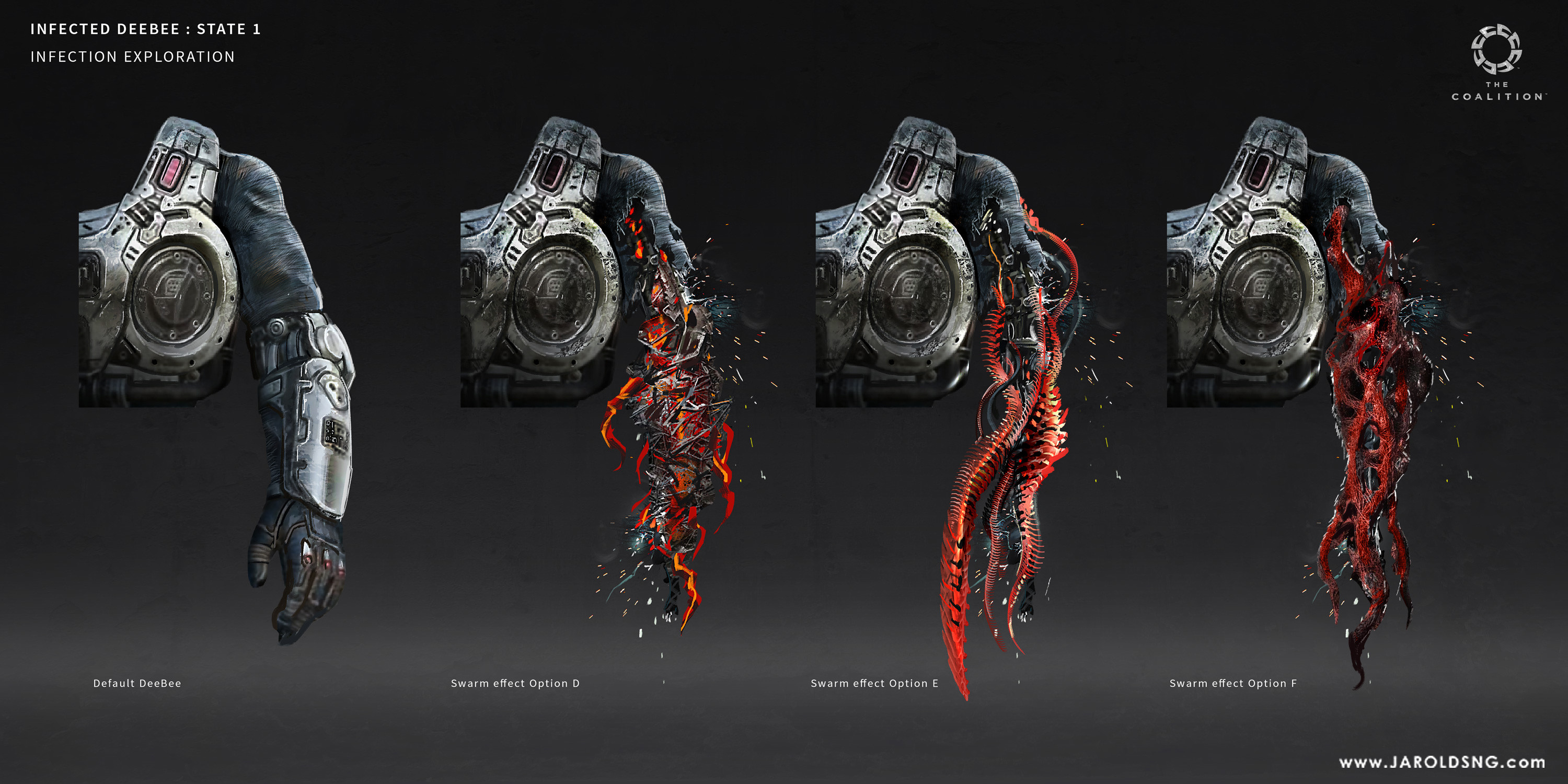 jarold Sng - GEARS: 5 - Infected Deebee and Swarm Leech Concept art