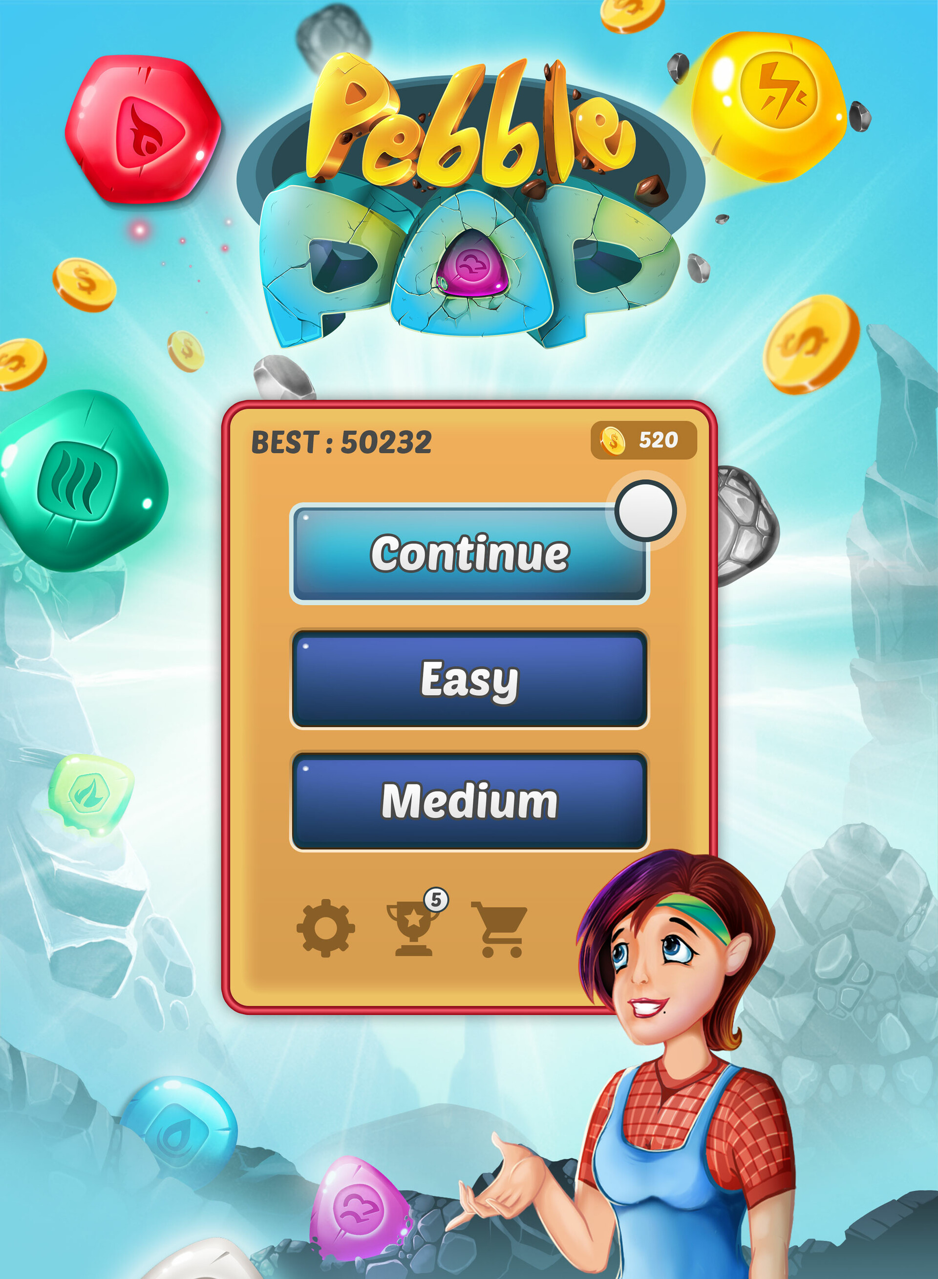 ArtStation - Pebble Pop Match 3 Game Artwork