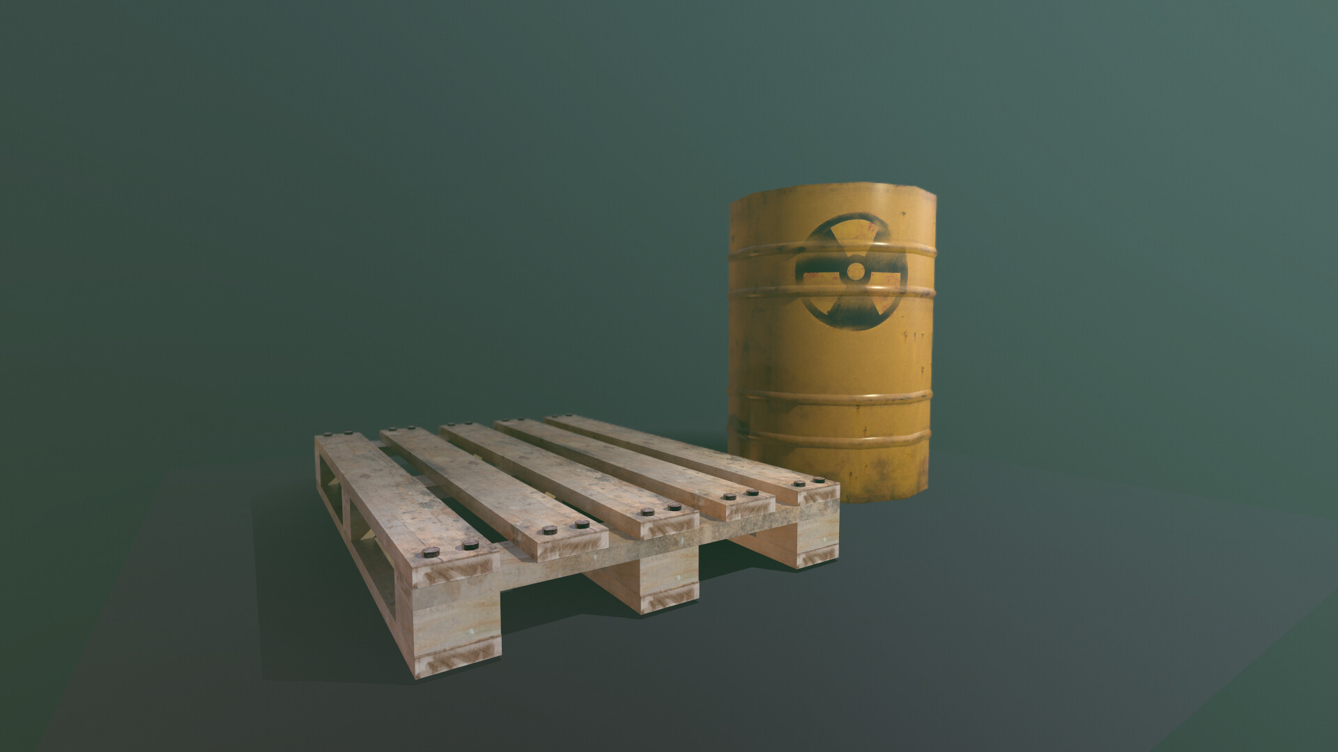 ArtStation - Waste drum and pallet - 3D props