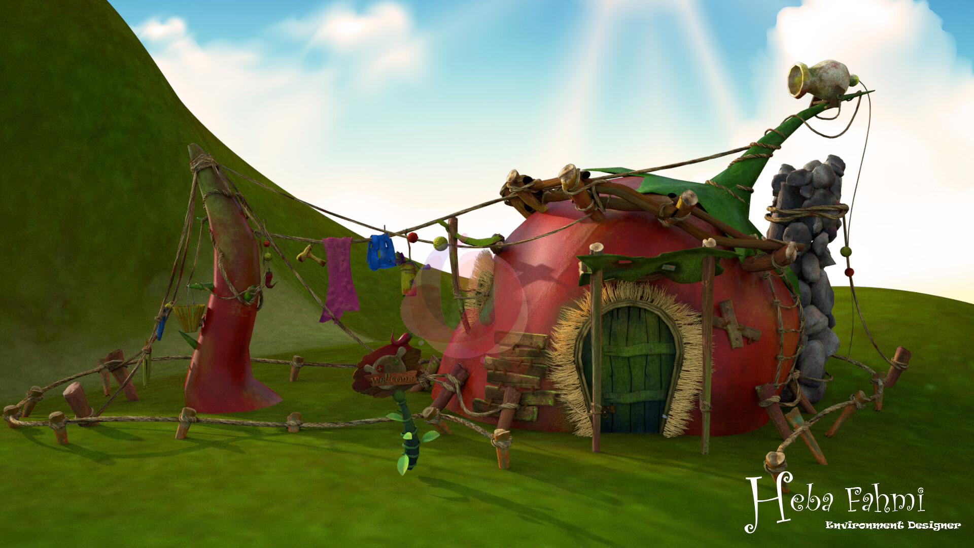 ArtStation - 3D VEGETABEL PEPPER EXTERIOR HOUSE.