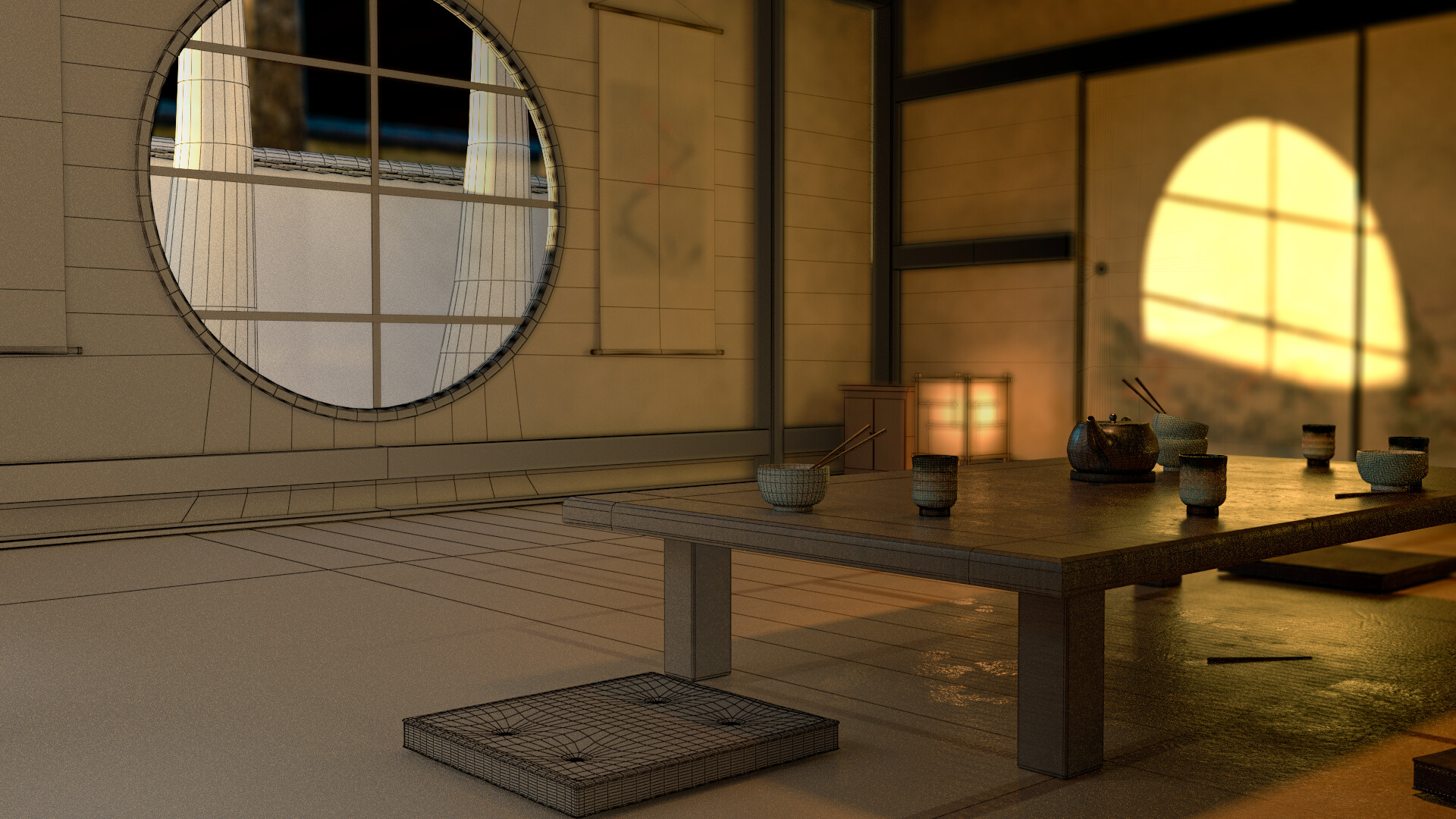 Alex García - Japanese living room