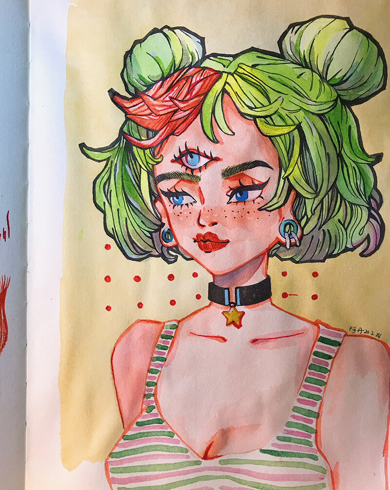 ArtStation - Green girl