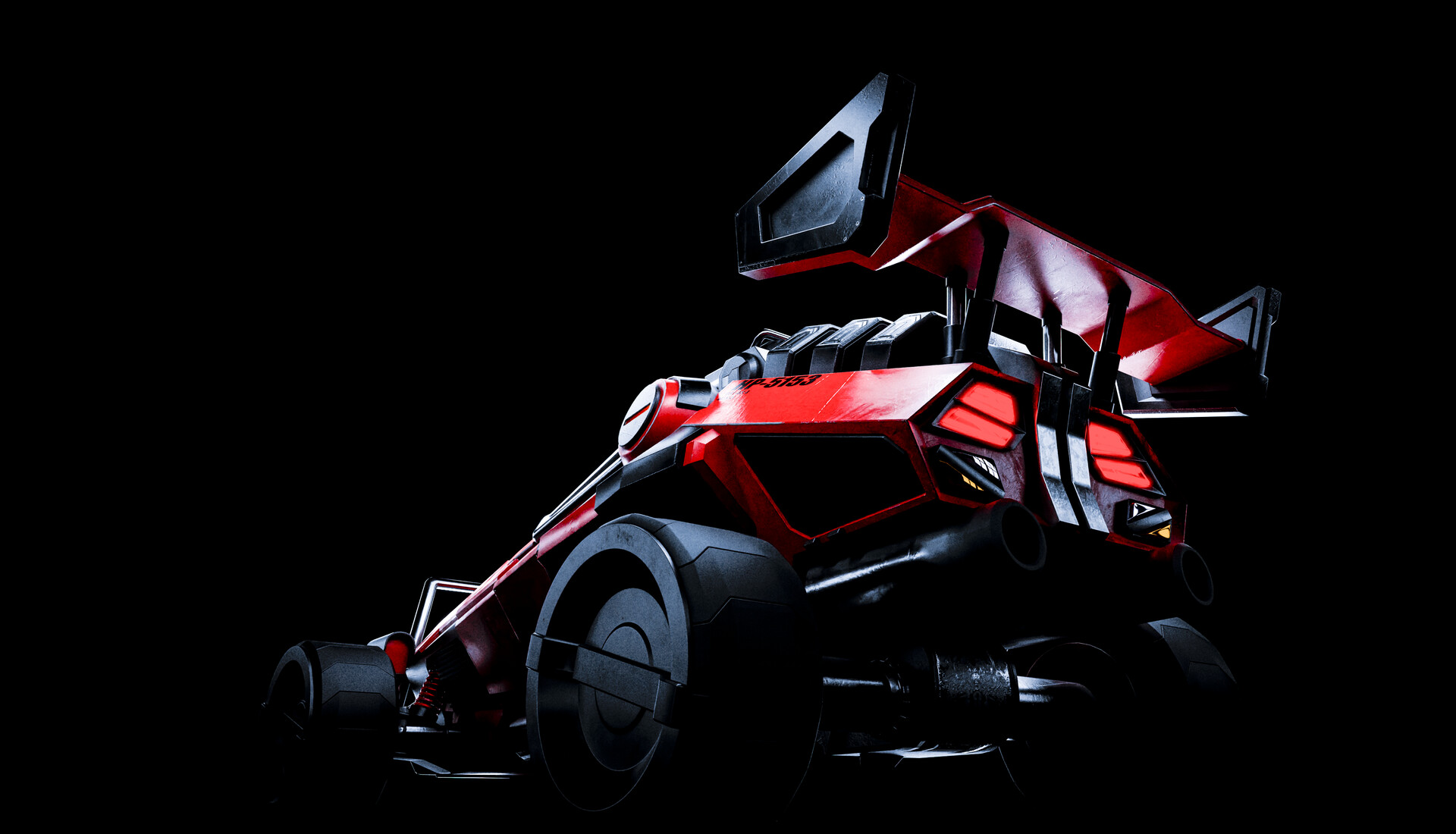 ilya ermolaev - red sci-fi car