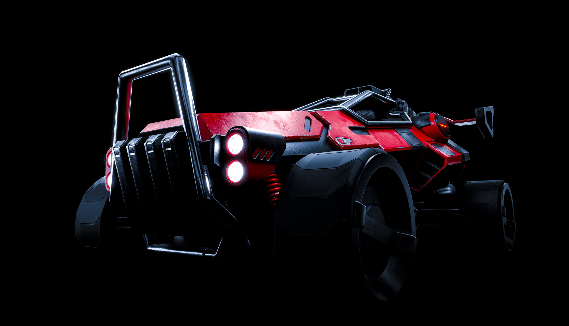 ilya ermolaev - red sci-fi car