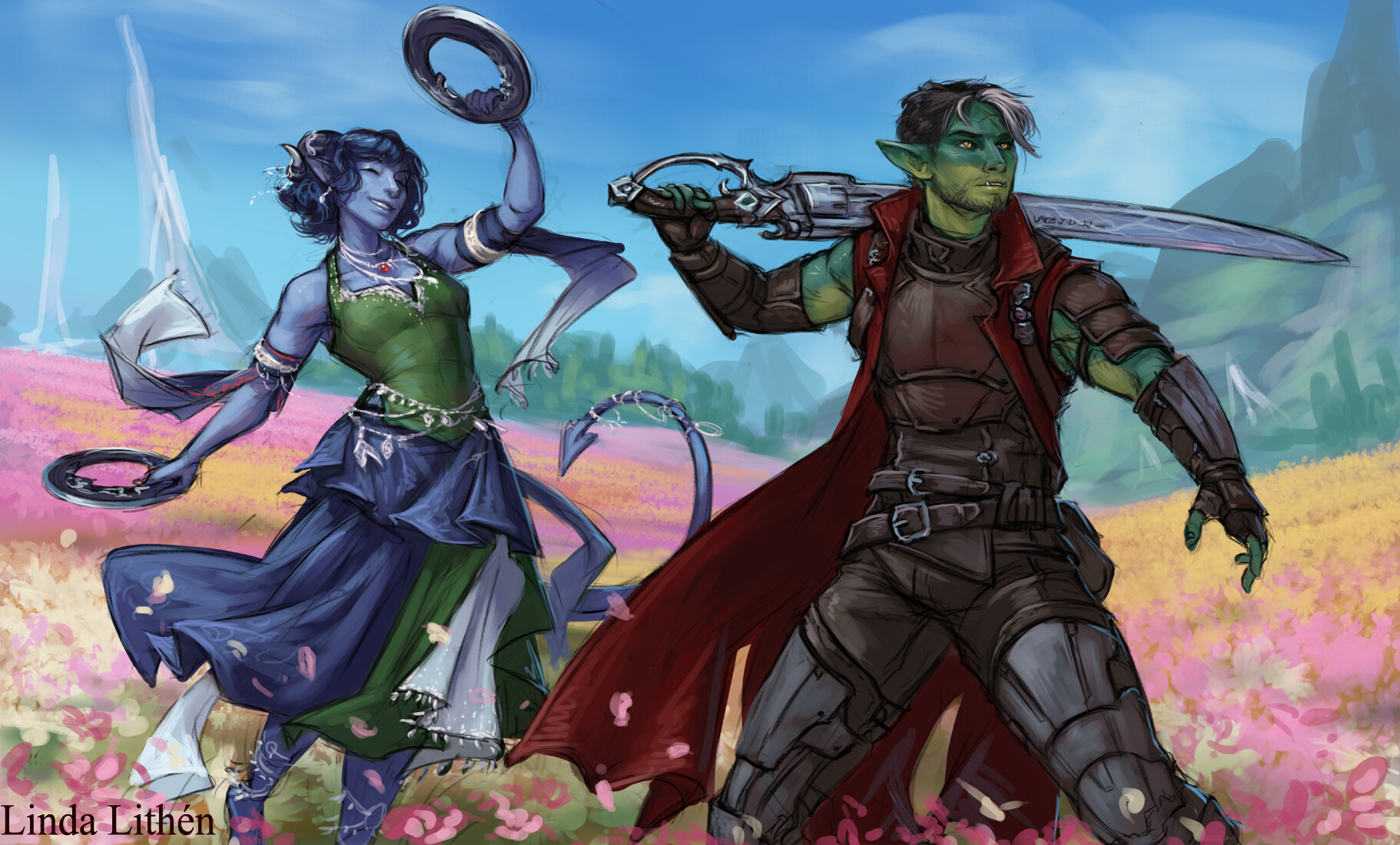 Dancer Jester and Gunbreaker Fjord by Linda Lithén : r/ImaginaryCritRole