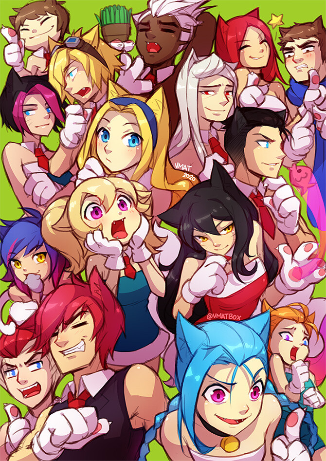 ArtStation - LoL champs wearing cat costume