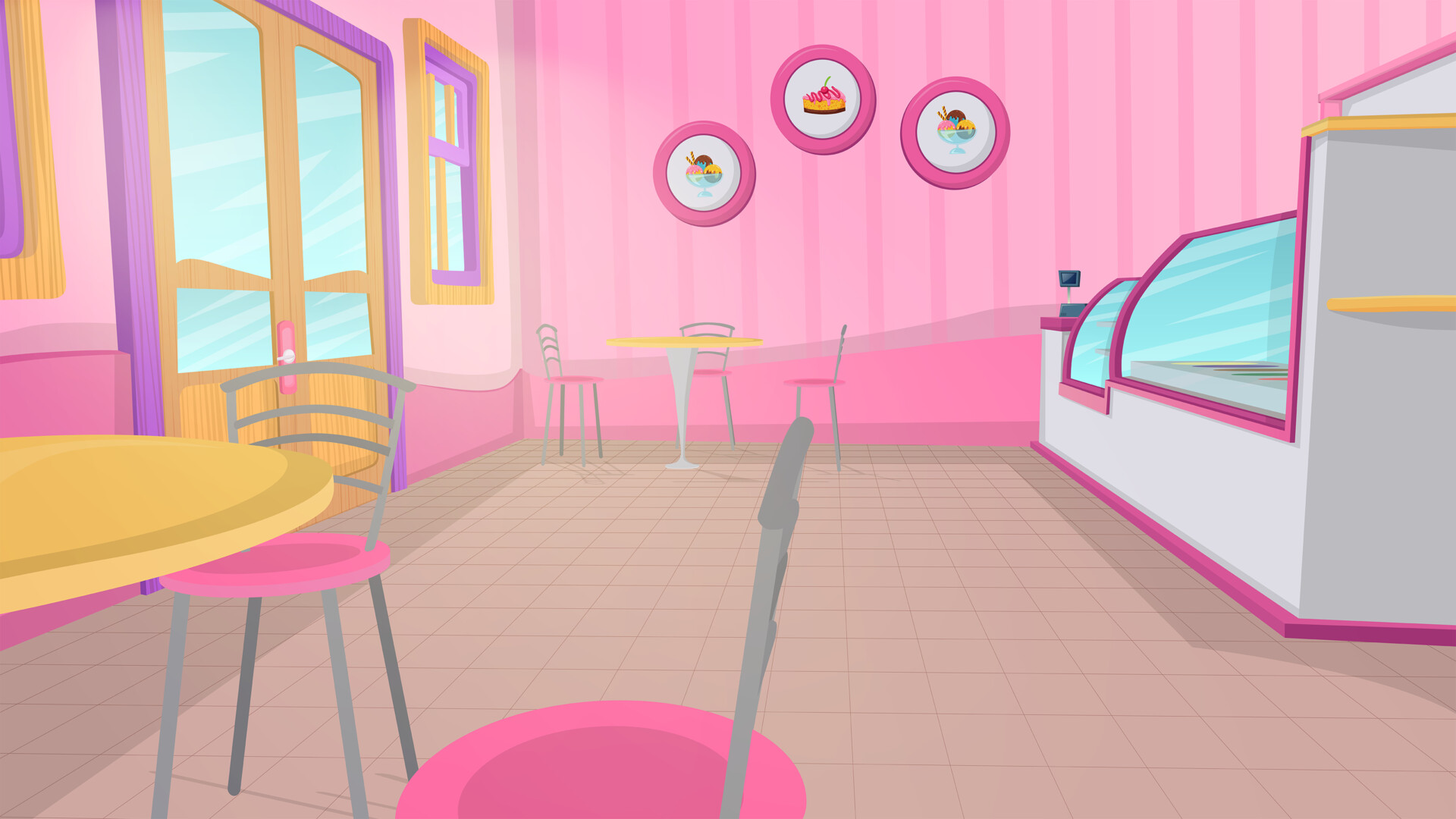 Ice Cream Shop Background