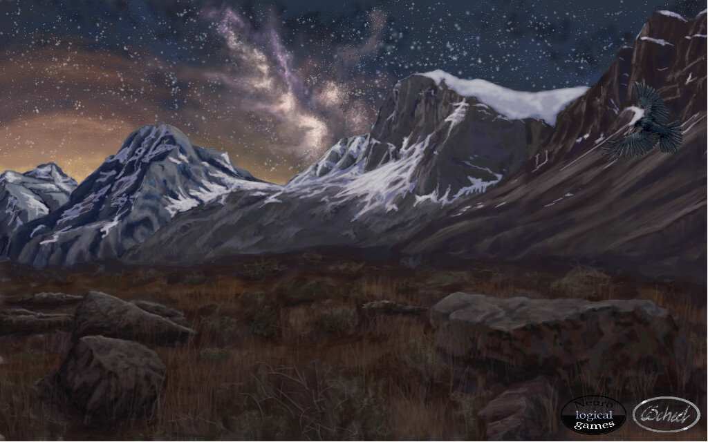 ArtStation - Landscape at night.