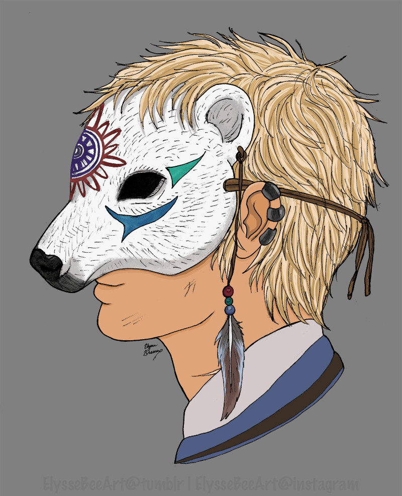 how to draw bear mask