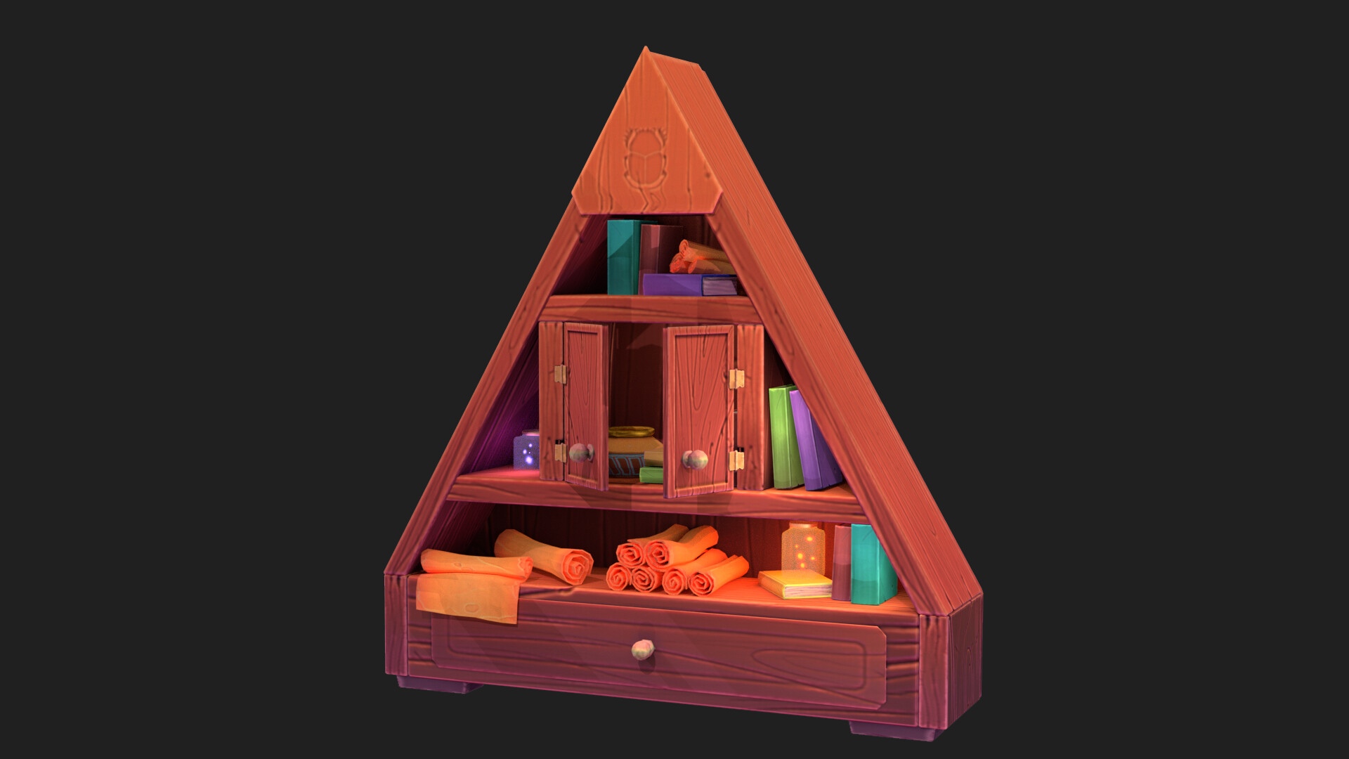 ArtStation - Stylized Fantasy Book Shelf