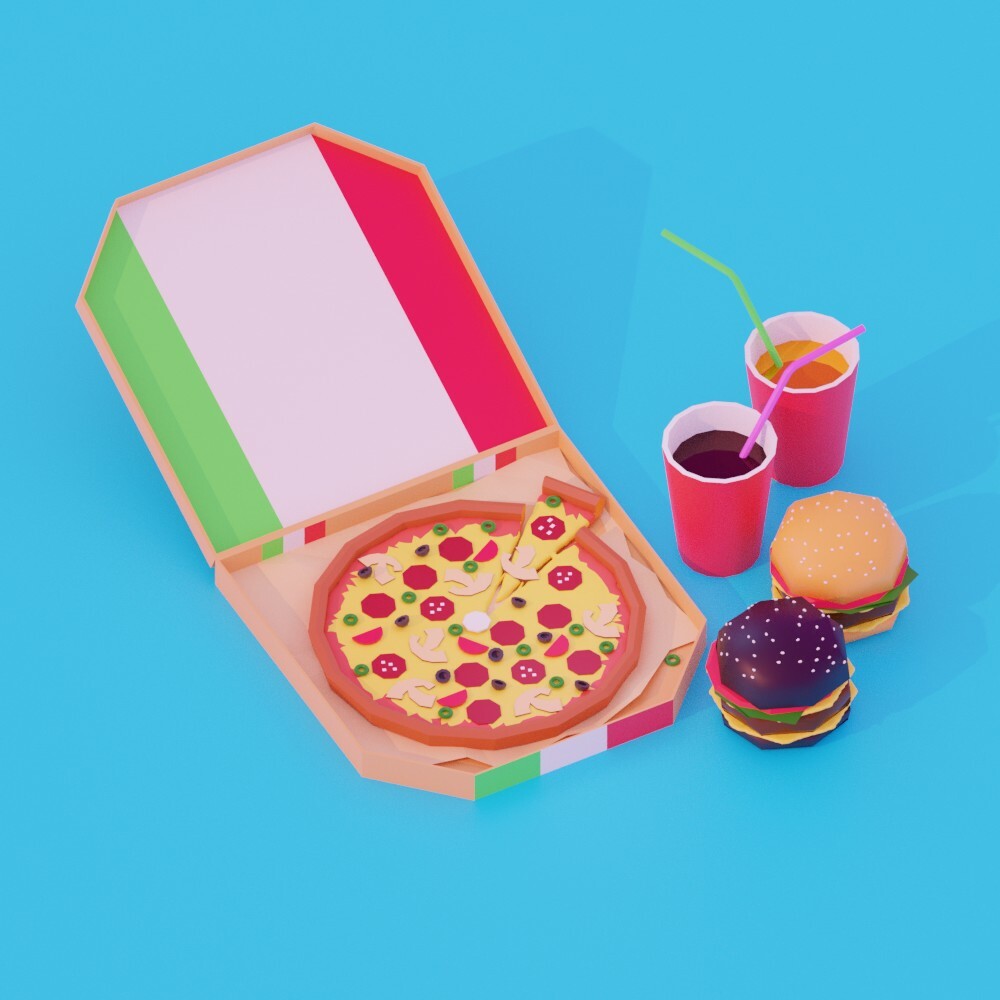 ArtStation - Fast Food-low poly