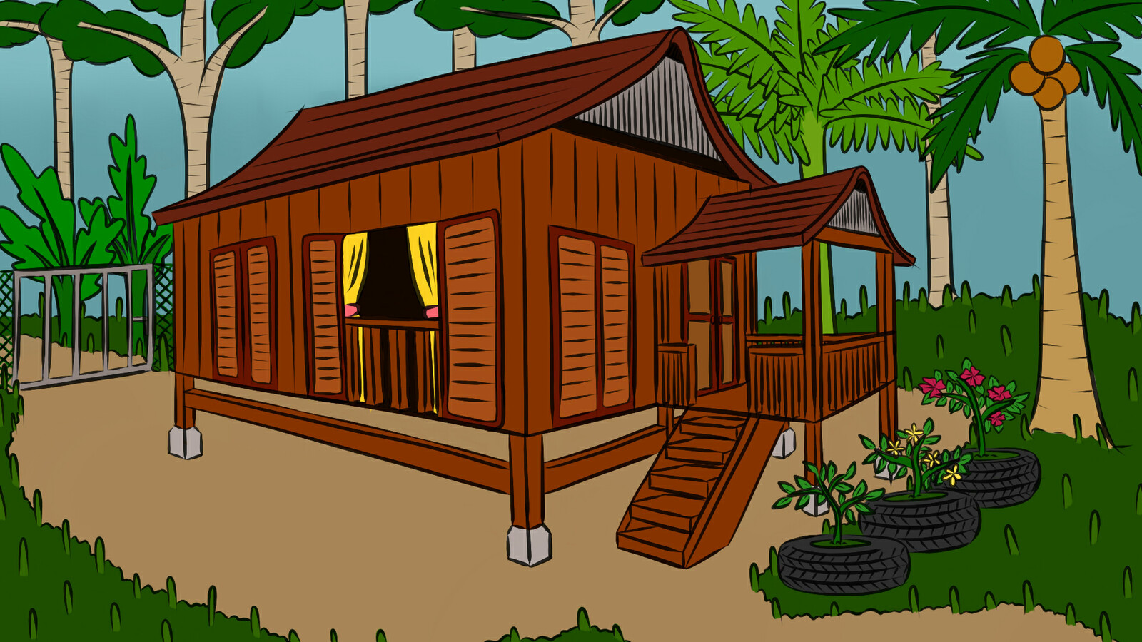 Maryam Haris Fadzilah - Traditional Malay House - Concept Art