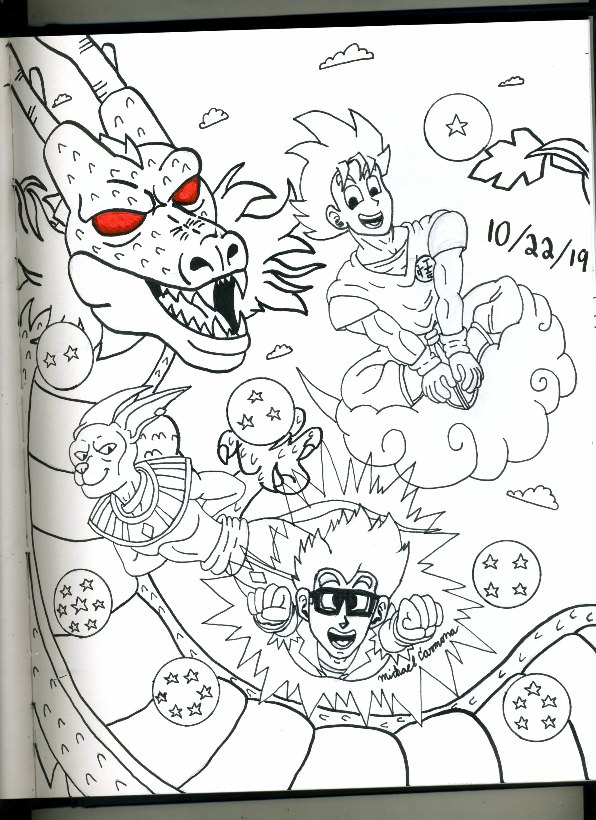 adult coloring book dragon ball