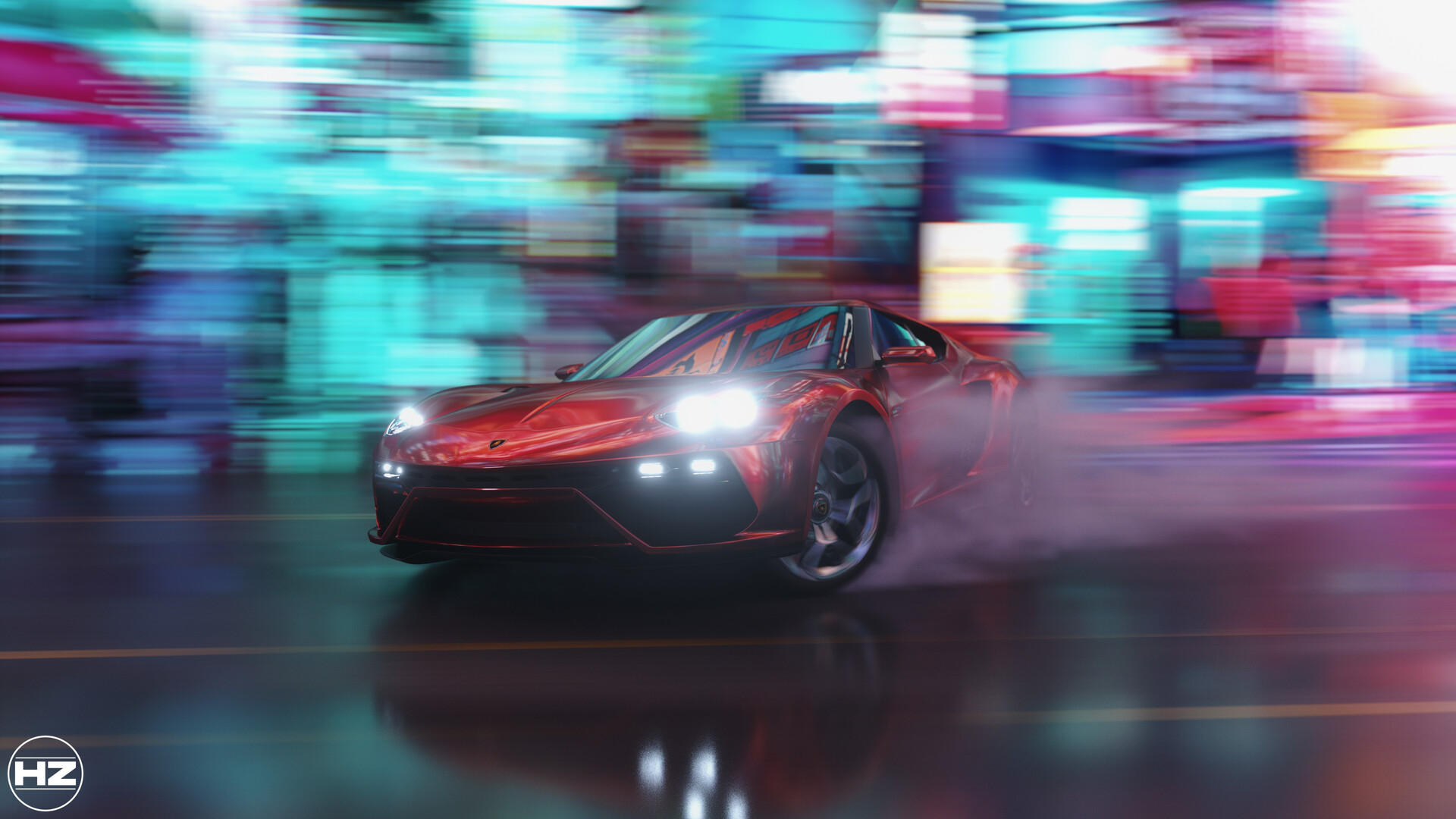 ArtStation - Car Drift in the Street