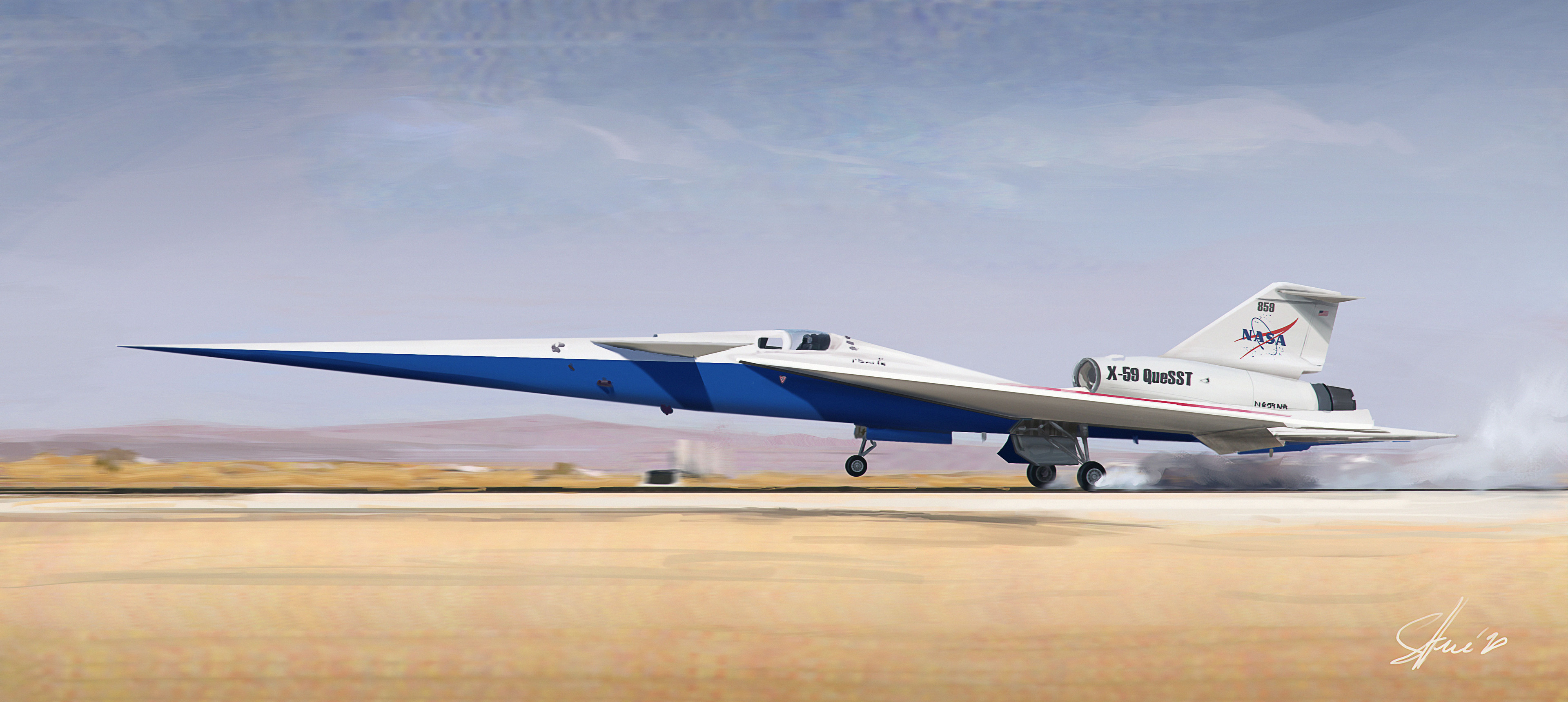 NASA lockheed Martin X-59 QueSST by Sebastien Hue : r/ImaginaryAviation