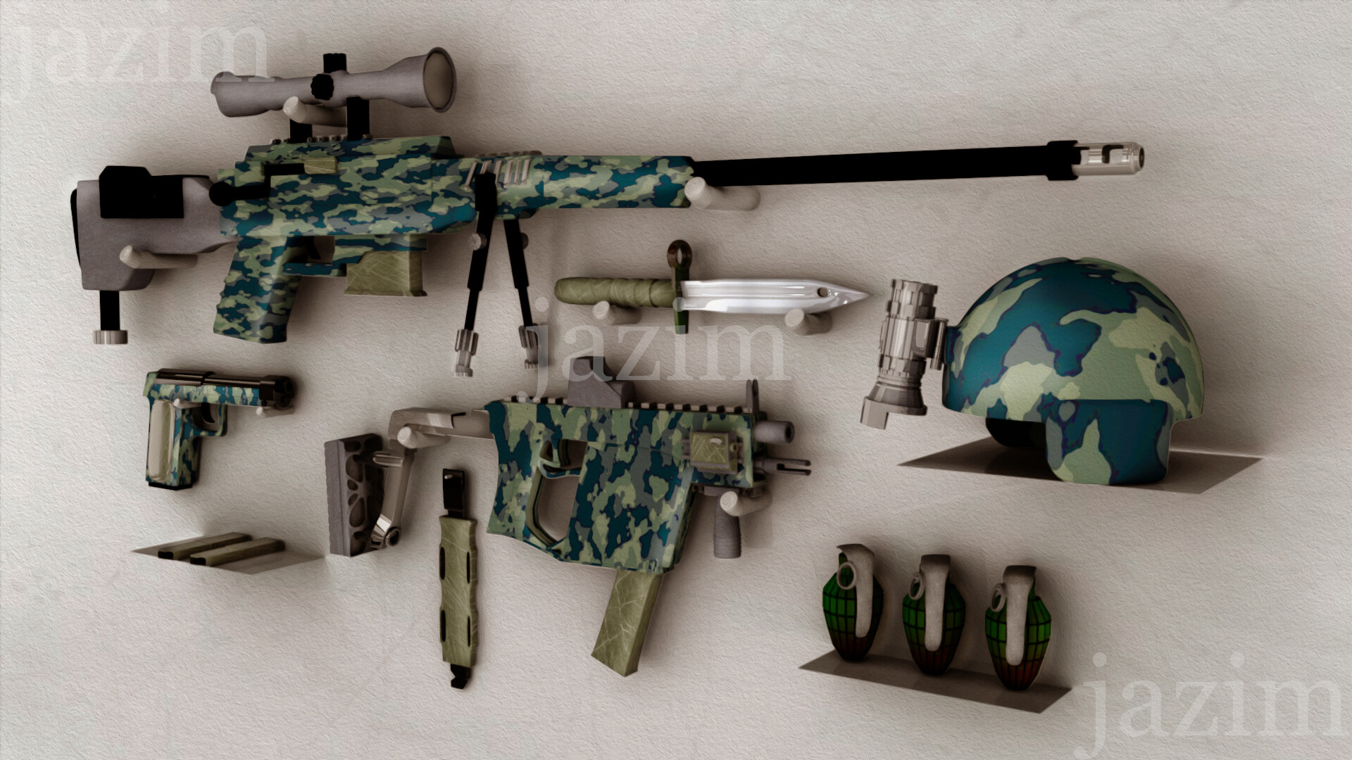 ArtStation - guns 3D model