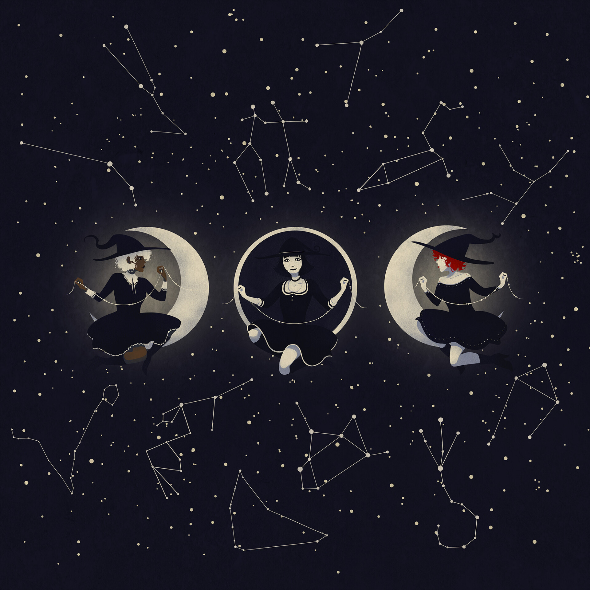 ArtStation - String together the stars - Witches of the Constellations