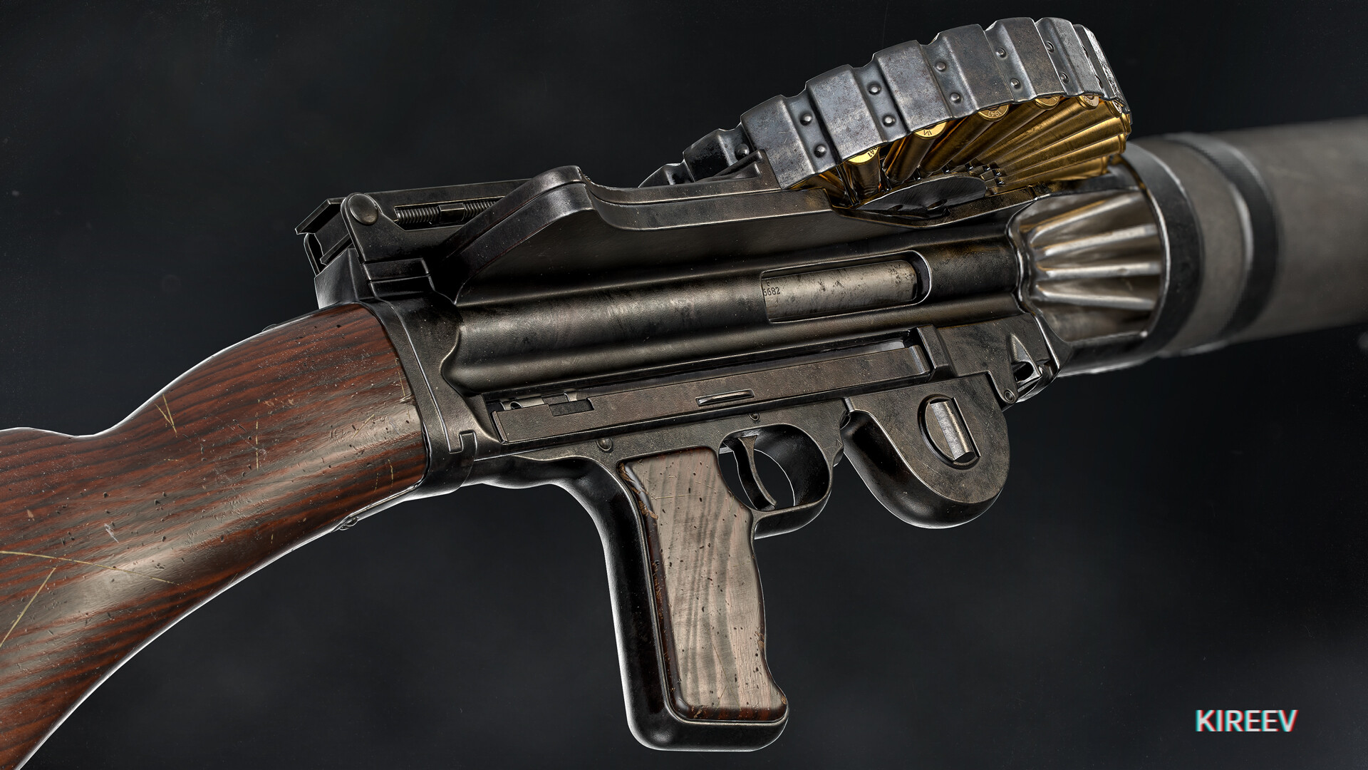 Skir Studio - Lewis Automatic Machine Gun (Game Asset)