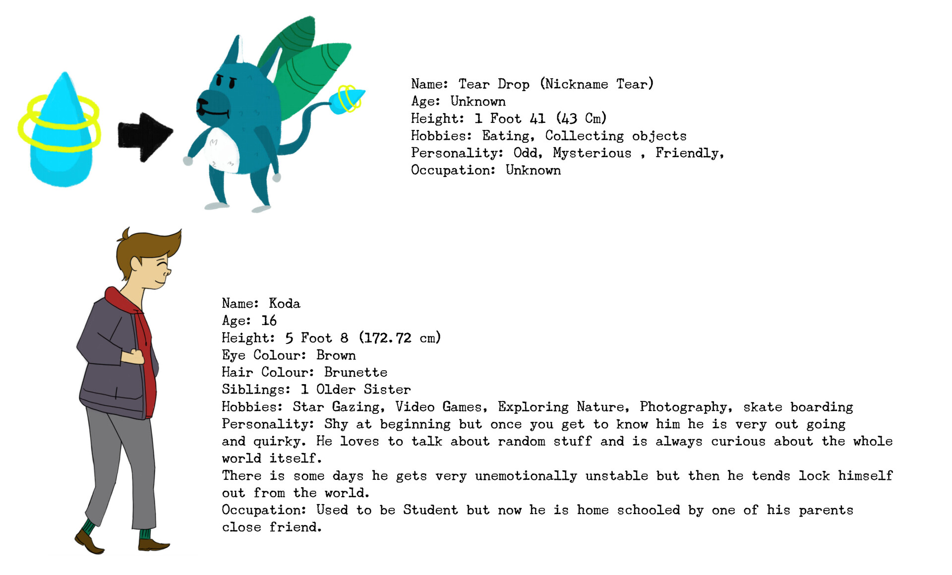 ArtStation - Paper Bag Boi and Tear Drop (Character Designs)