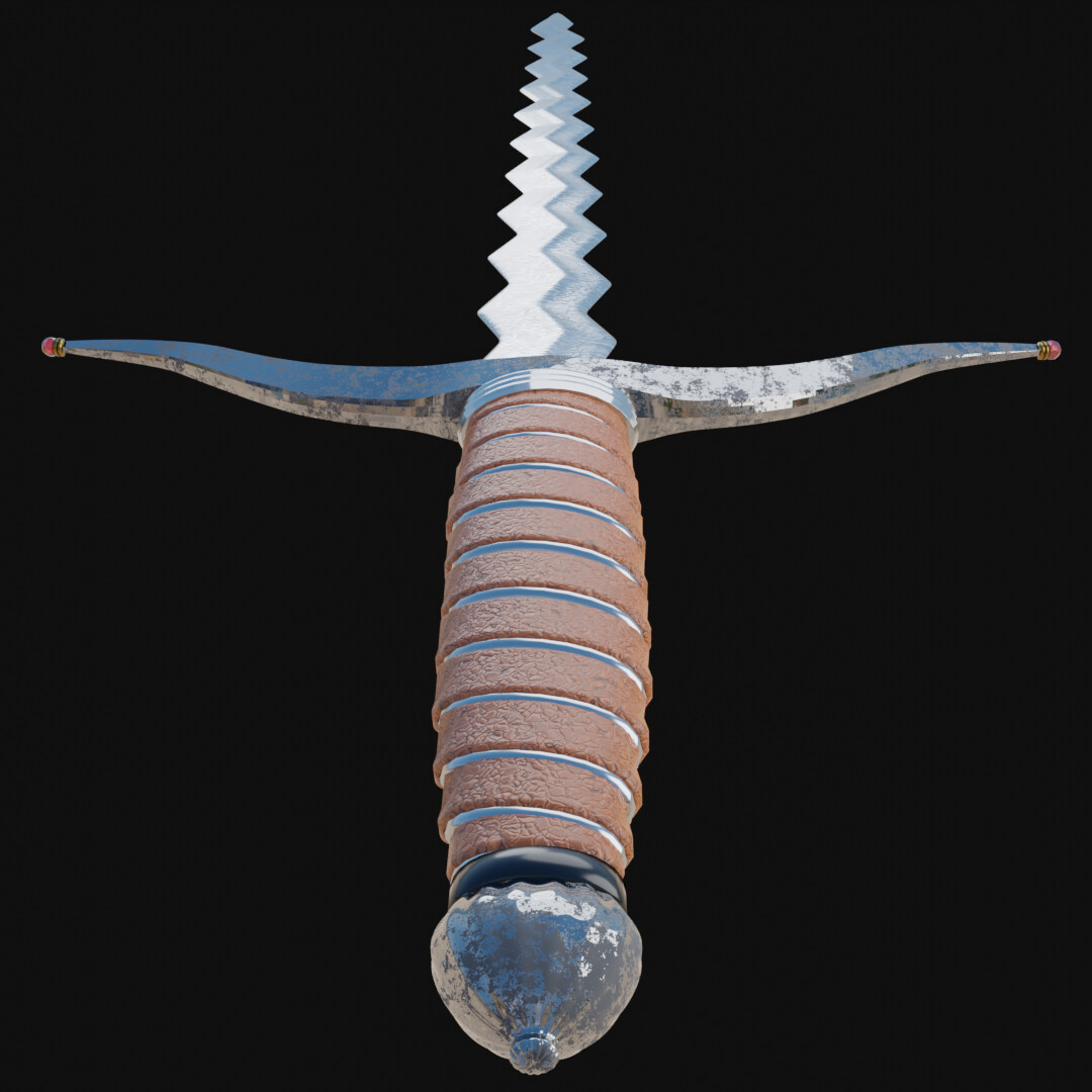 Sávio Farias - Damascus Steel Flamberge/Flambard/Flame-Blade Sword