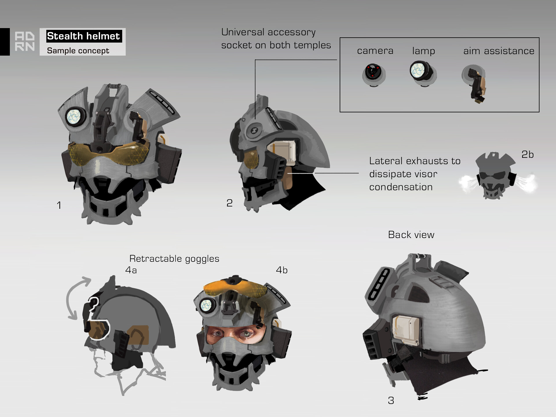 ArtStation - Stealth Helmet concept, Adrien Fossa [adrfo]