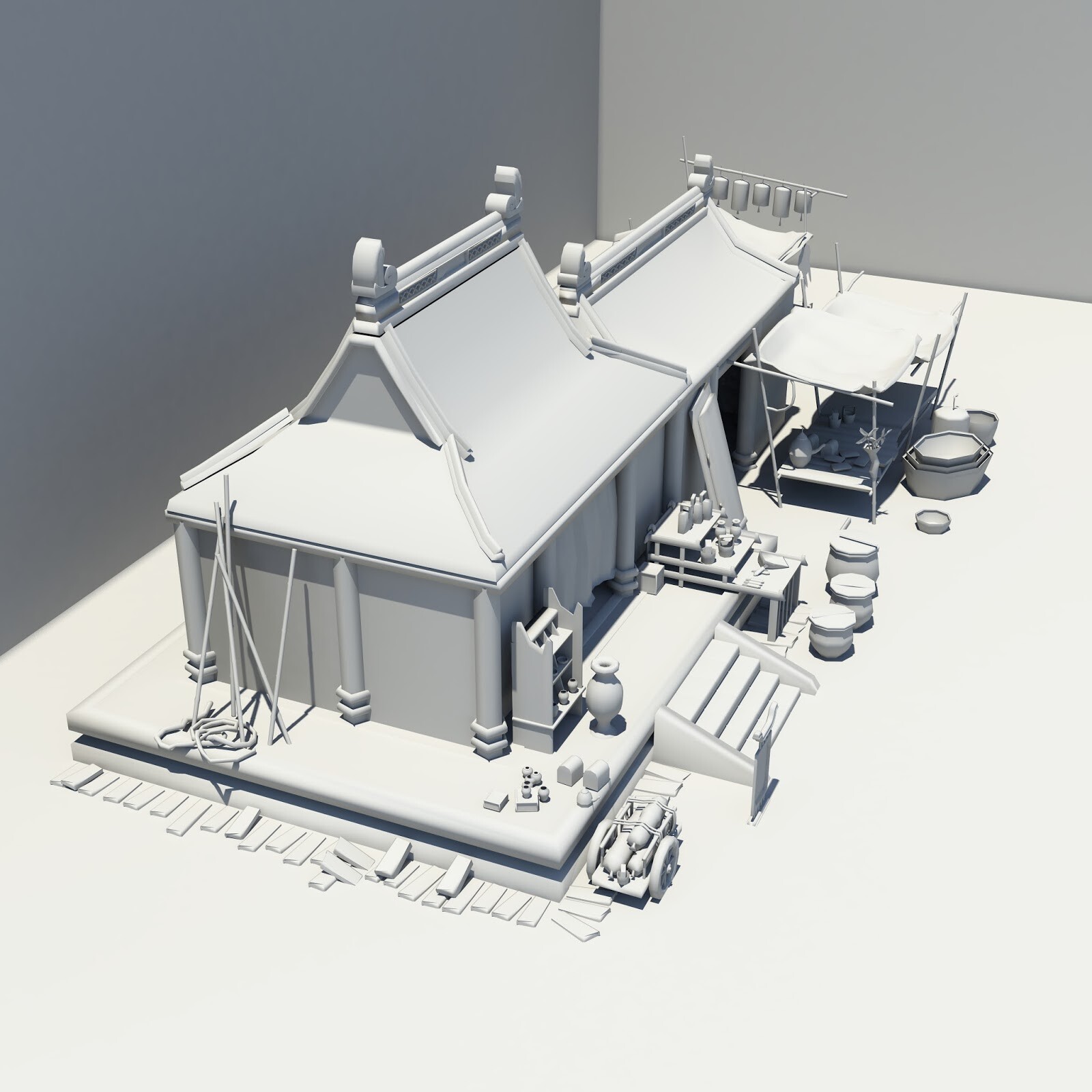 ArtStation - 3d game environment bg modeling