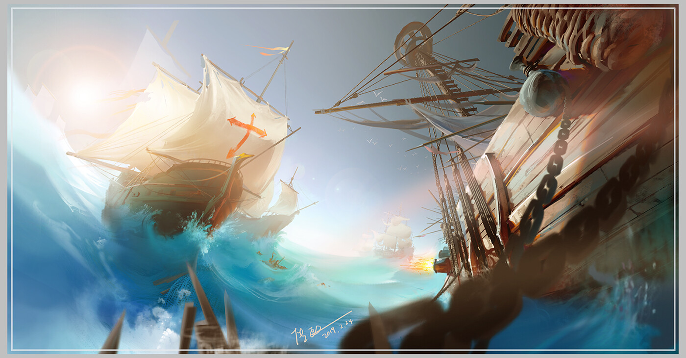 ArtStation - sea fight