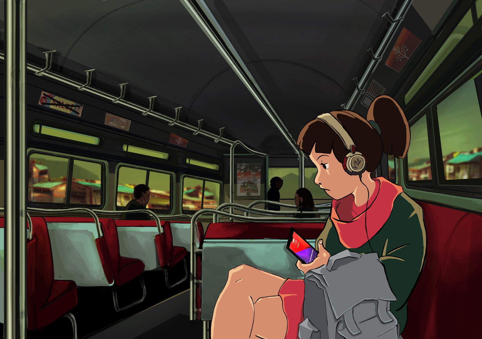 ArtStation - A girl no the train